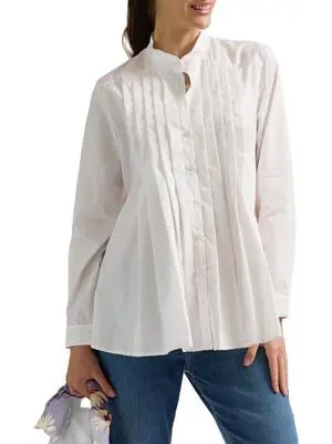 CACHE COEUR Cotton Poplin Maternity & Nursing Shirt - White