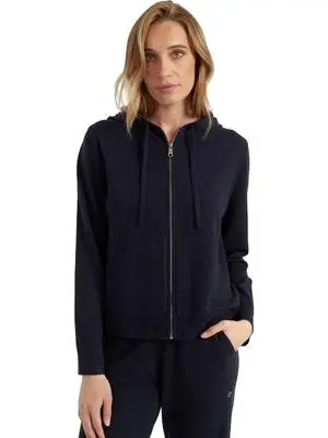 Chinti & Parker Cashmere Zip Hoodie - Navy