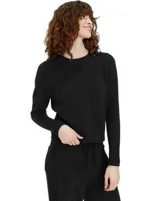 Chinti & Parker Pure Cashmere Cropped Sweater - Black
