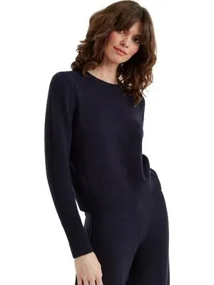 Chinti & Parker Pure Cashmere Cropped Sweater - Navy
