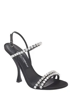 Dolce & Gabbana Crystal Strap Sandal - 8s488 Nero/crystal