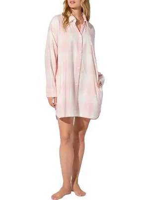BEDHEAD PAJAMAS Long Sleeve Organic Cotton Sleep Shirt - Checking In