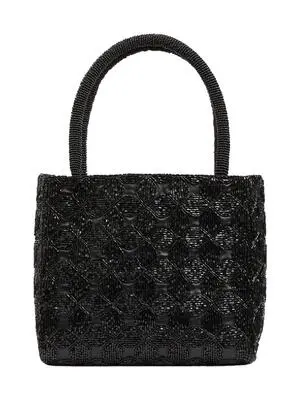 LK BENNETT Valerie Beaded Top Handle Bag - Bla-black