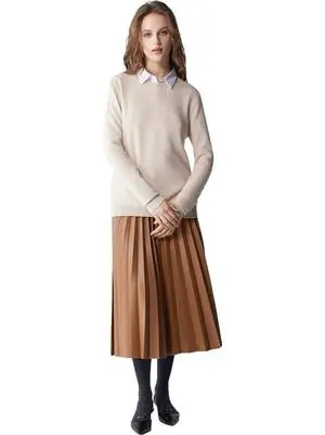 GOBI MONGOLIAN CASHMERE Cashmere Crewneck Sweater - Ivory White