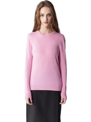 GOBI MONGOLIAN CASHMERE Cashmere Crewneck Sweater - Pink Frosting