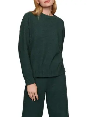 Eberjey Recycled Bouclé Crewneck Top - Pine