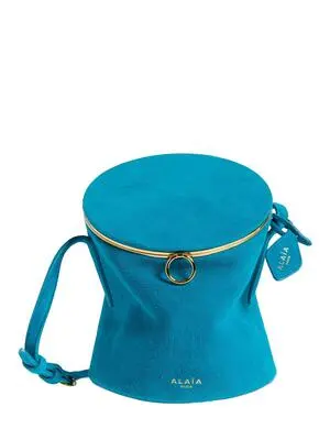 Alaïa La Canette Suede Crossbody Bag Turquoise