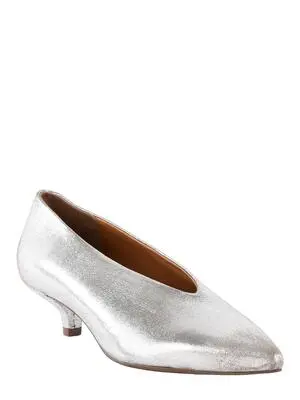 Seychelles Libertine Pointed Toe Kitten Heel Pumps - Pewter