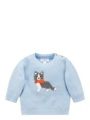 PUREBABY On The Farm Sweater - Blue Melange