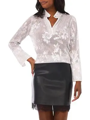 Vince Camuto Metallic Tunic Top - Silver