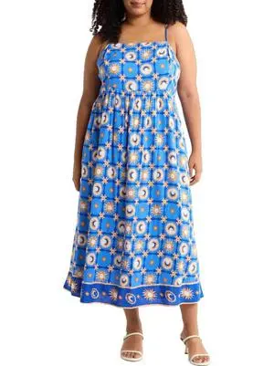 SUGARLIPS Moonshine Senia Midi Sundress - Yellow-blue-multi