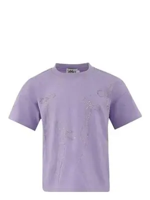 LOLA + THE BOYS Crystal Bows T-shirt - Purple