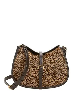 Etro Medium Pony Leopard Print Calf Hair Shoulder Bag - Beige M0121