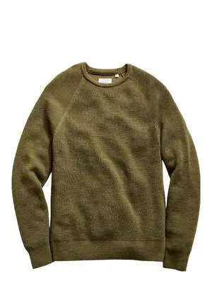Billy Reid Bishop Rib Wool & Cotton Sweater - Dark Olive
