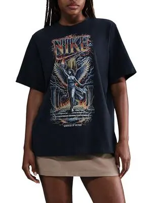 Nike Essential Cotton Graphic Print T-shirt - Off Noir