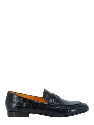 MADISON MAISON Flat Moc Croc Loafer - Navy