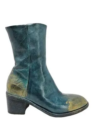 MADISON MAISON Handmade Metallic Ankle Boot - Teal