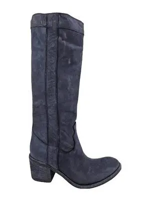 MADISON MAISON Washed Leather Knee-high Pull-on Boots - Navy