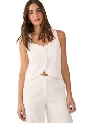 Nasty Gal Button-front Tailored Waistcoat - White
