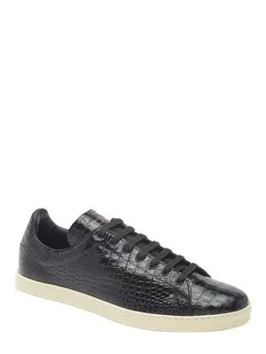 TOM FORD Croc-embossed Low-top Sneakers - 3nw02 Black/cream
