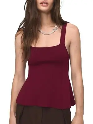 Mango Knit A-line Tank - Wine