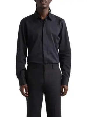 TOM FORD Classic Fit Cotton & Silk Serge Button-up Shirt - Naa Black