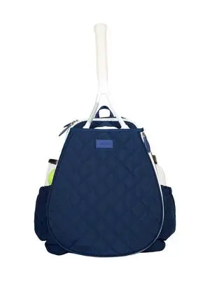 AME & LULU Game On Tennis Backpack - Quilted Navy/white