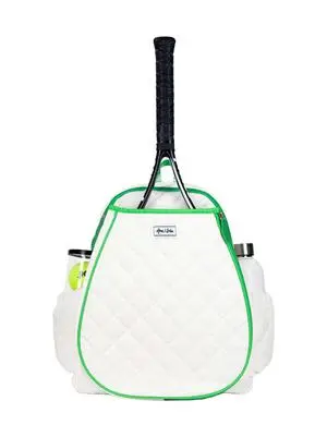 AME & LULU Game On Tennis Backpack - Quilted White/green