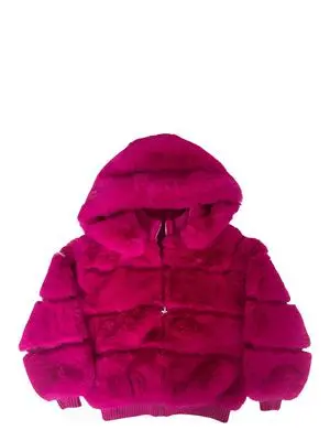 LOLA + THE BOYS Faux Fur Hooded Coat - Pink