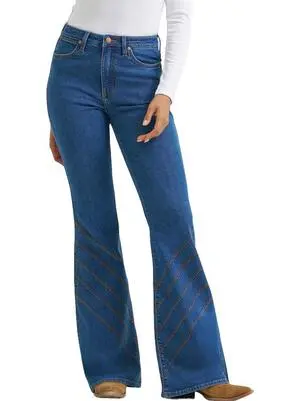 Wrangler Retro Seam High Waist Flare Leg Jeans - Carolina