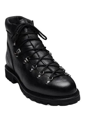 MORJAS Grained Leather Hiking Boots - Black Grain
