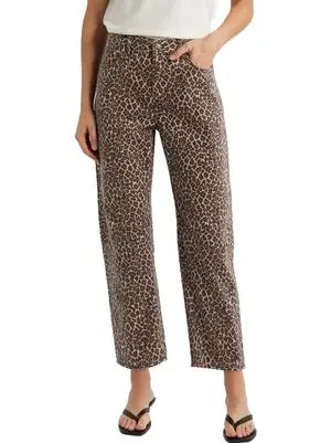 MADEWELL Leopard Darted Barrel Leg Jeans