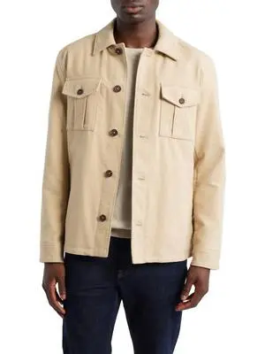 Brooks Brothers Cotton Moleskin Shirt Jacket - White Pepper
