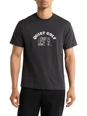 QUIET GOLF Graphic Cotton T-shirt - Black