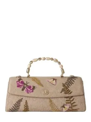 Brahmin Dayan Embossed Leather Shoulder Bag - Fossilized