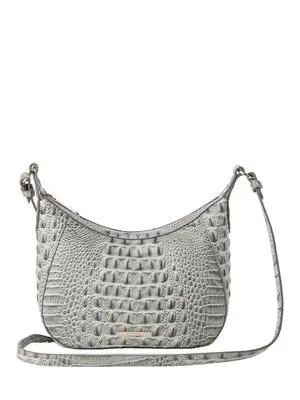 Brahmin Corinne Croc Embossed Leather Crossbody Dove Alden Road