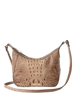 Brahmin Corinne Croc Embossed Leather Crossbody Toffee