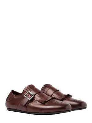 SCAROSSO Julian Monk Strap Shoes - Cognac - Calf