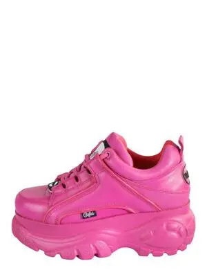 BUFFALO BOOTS Classic Low Leather Sneakers - Hot Pink