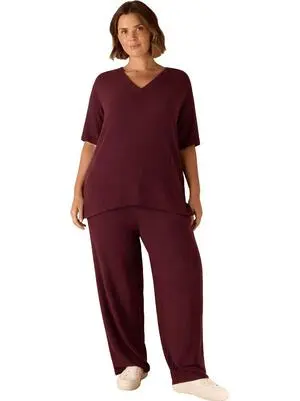 LIVE UNLIMITED Supersoft Trousers - Burgundy