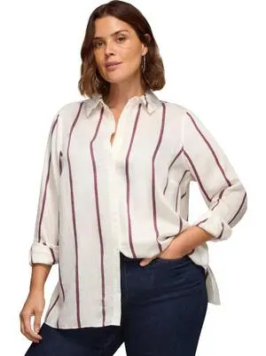 LIVE UNLIMITED Regular Fit Striped Shirt - Cream