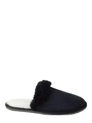 CELTIC & CO. Shearling Mules - Navy