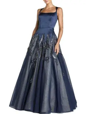 Mac Duggal Embellished Satin Ball Gown - Midnight