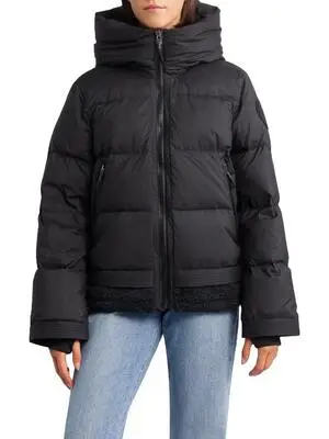 UGG 700 Fill Power Down Puffer Jacket With Fleece Trim - Black