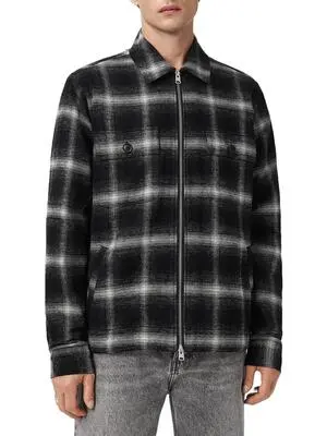 ALLSAINTS Bayo Plaid Shirt Jacket - Black