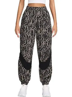 Nike Leopard Print Nylon Sweatpants 010 Black/black