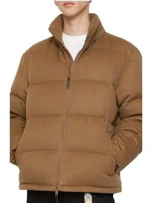 Burberry Cashmere Snowdon Puffer Jacket - Camel