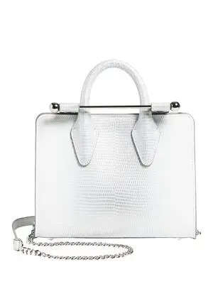Strathberry Nano Lizard Embossed Leather Tote - Silver