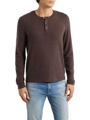 THREADS 4 THOUGHT Elias Heathered Henley - Espresso