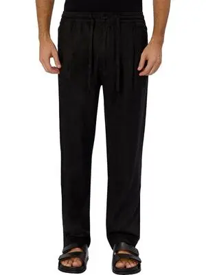 INDUSTRIE AUSTRALIA Capri Linen Pants - Yd Black